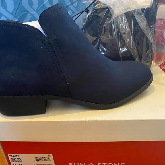 Sun Stone | Shoes | Navy Blue Sun Stone Boot | Poshmark